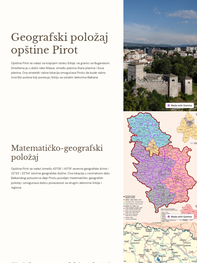 Geografski Polozaj Opstine Pirot | PDF