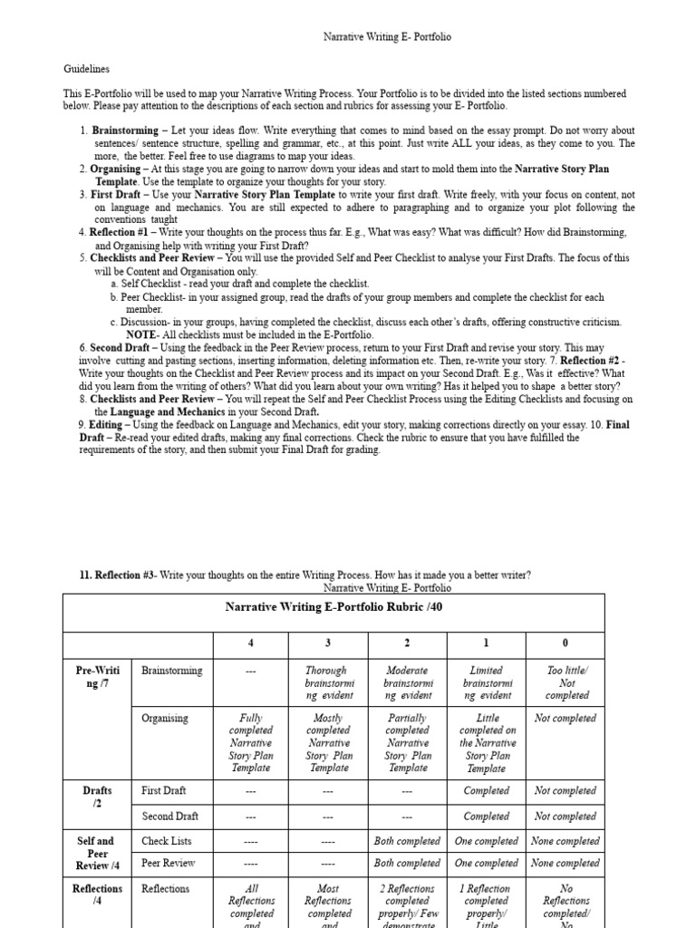 Thea Herbert - Narrative Writing E - Portfolio | PDF | Brainstorming ...