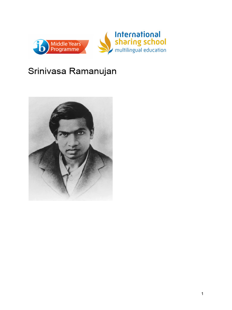Srinivasa Ramanujan | PDF | Pi | Theory