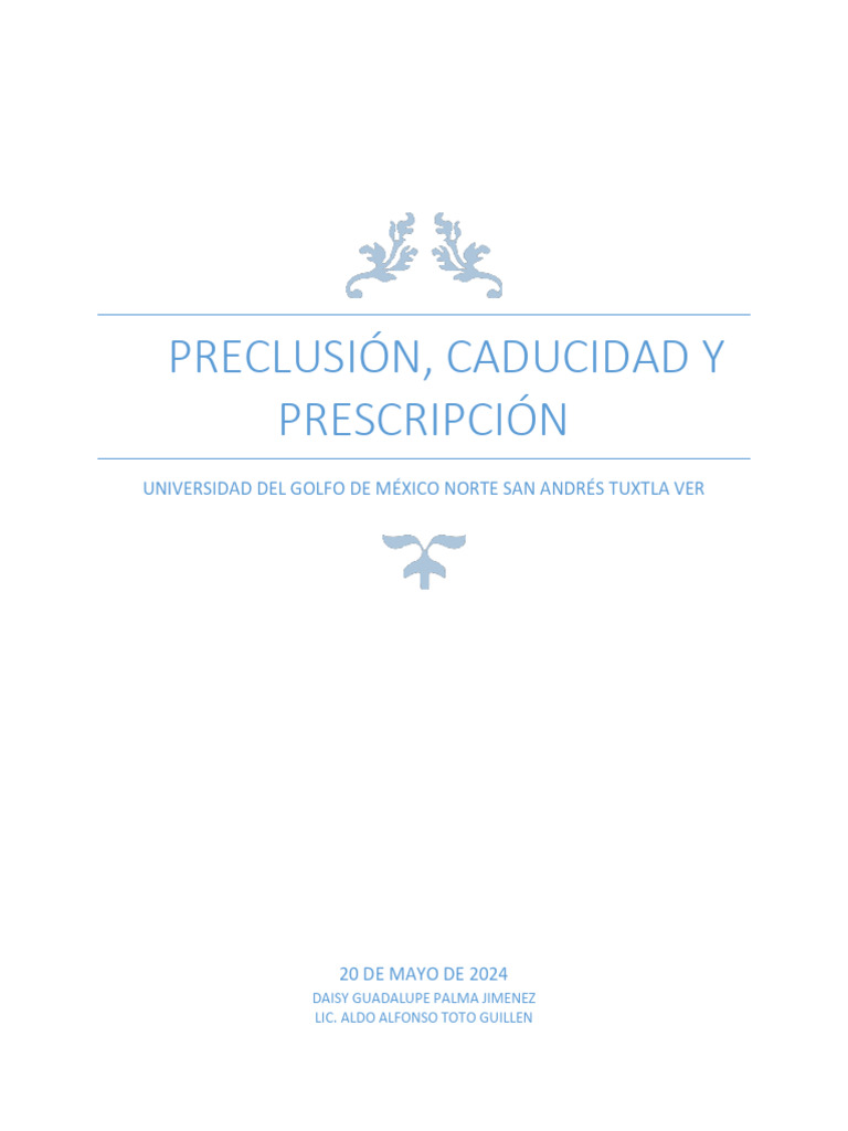 Preclusion, Caducidad y Prescripcion | PDF | Estoppel colateral | Estatuto de limitaciones