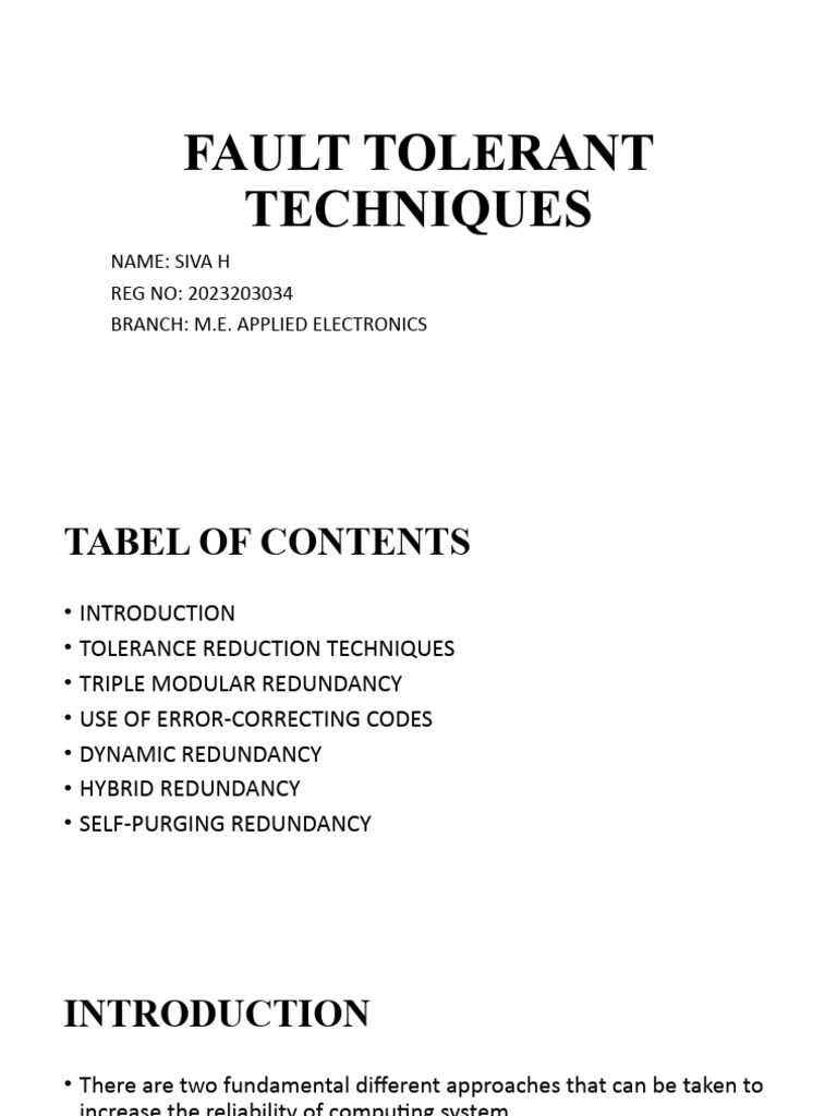 Fault Tolerance Techniques | PDF | Fault Tolerance | Reliability Engineering