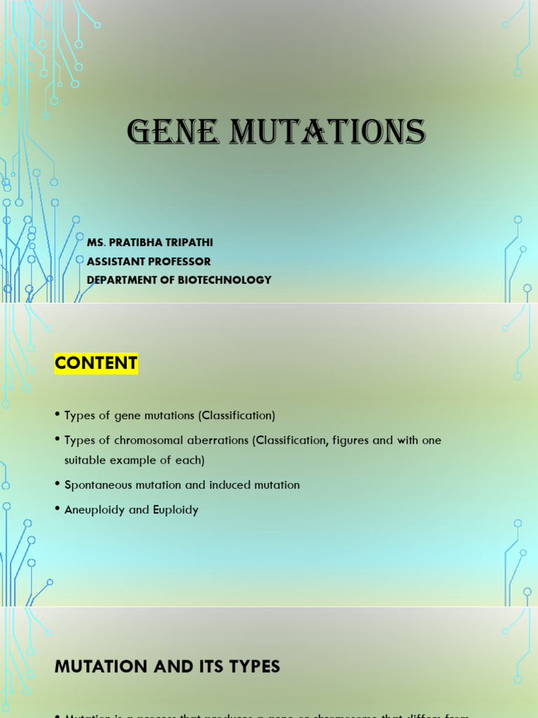 Gene mutations | PDF | Mutation | Down Syndrome