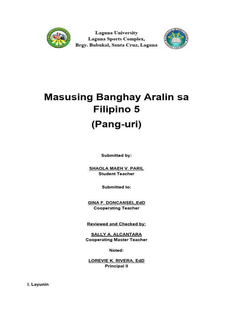 Revised LP Maam Shaola | PDF