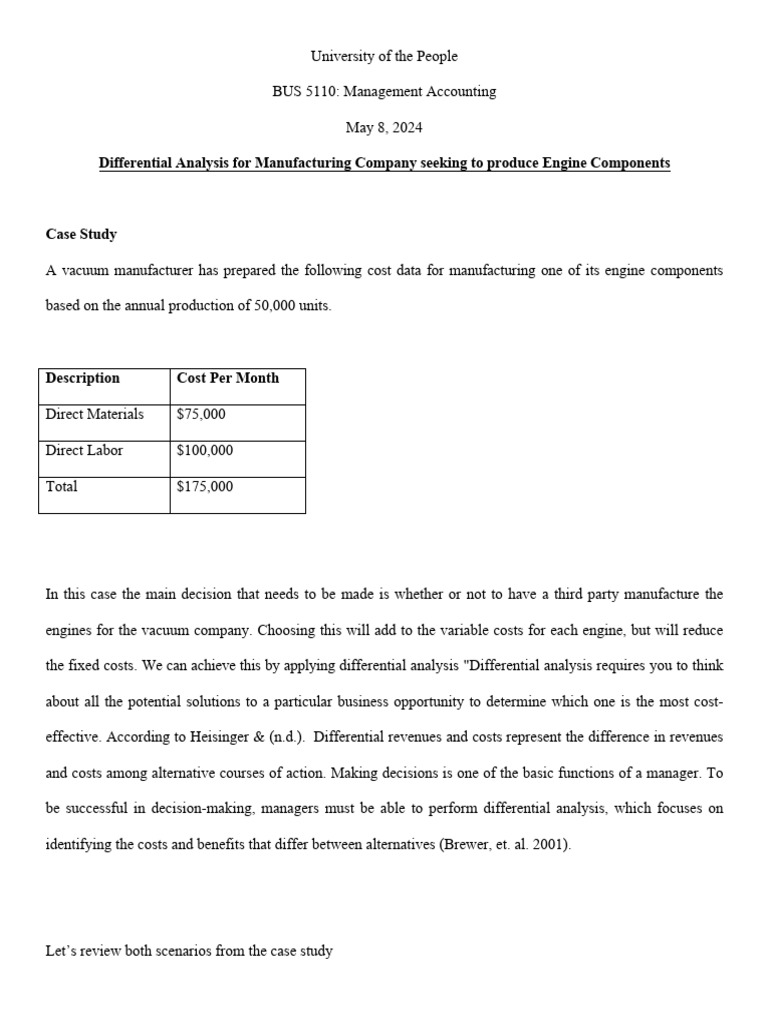 Management Accounting Unit 4 Written Asgn | PDF | Cost | Outsourcing