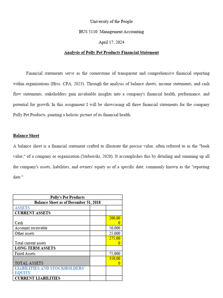 Polly Pet Products Financial Analysis | PDF | Equity (Finance ...