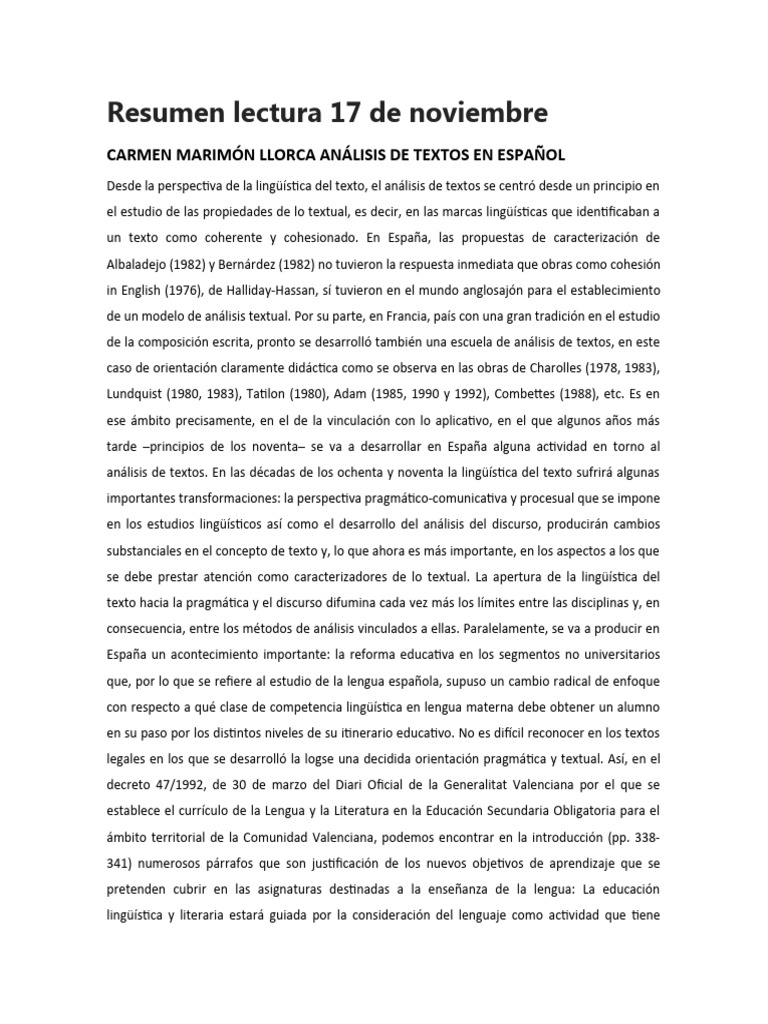 Resumen Lectura 17 de Noviembre | PDF | Lingüística | Enseñando