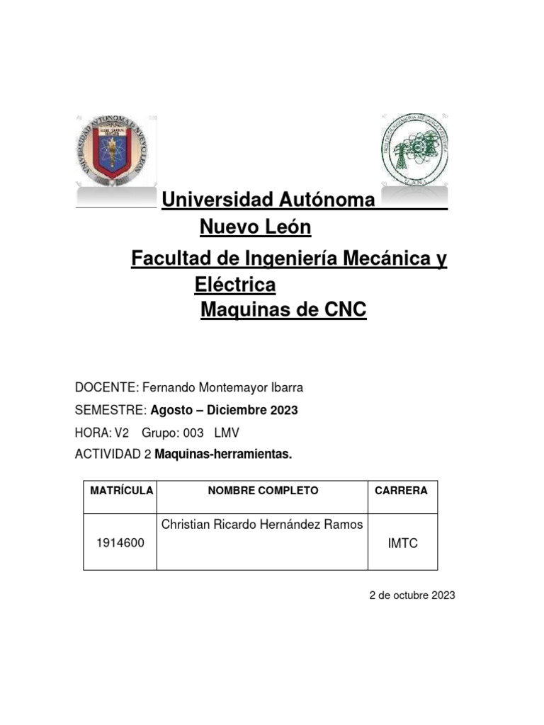 Act 2 Maquinas-Herramientas | PDF