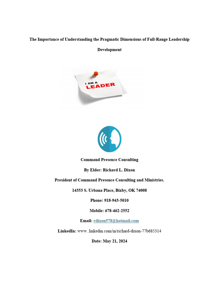 The Importance of Understanding The Pragmatic Dimensions of Full-Range ...