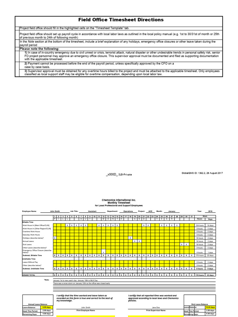 Monthly Timesheet Guidelines for Employees | PDF | Payroll | Employment