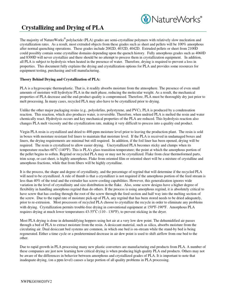 Pla Drying | PDF | Physical Chemistry | Amorphous Solid