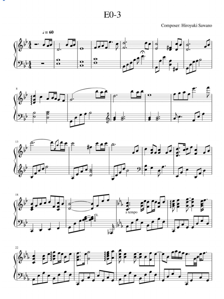 E03 Piano (Nanatsu No Taizai) | PDF