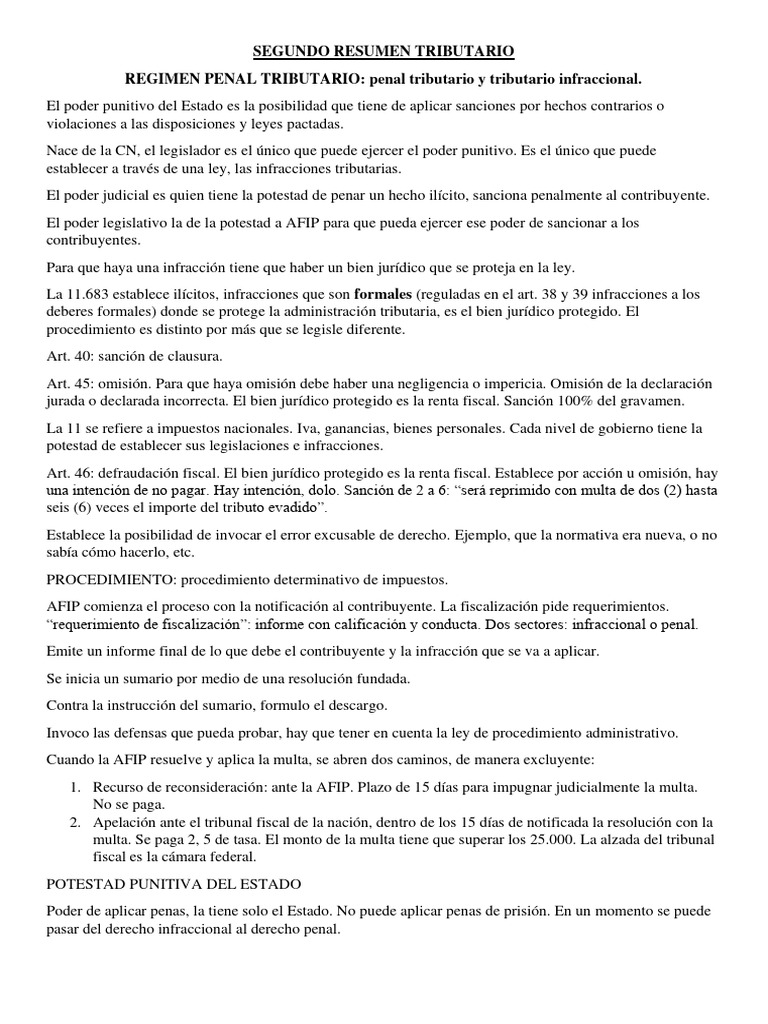 Segundo Resumen Tributario | PDF | Presupuesto | Mandato