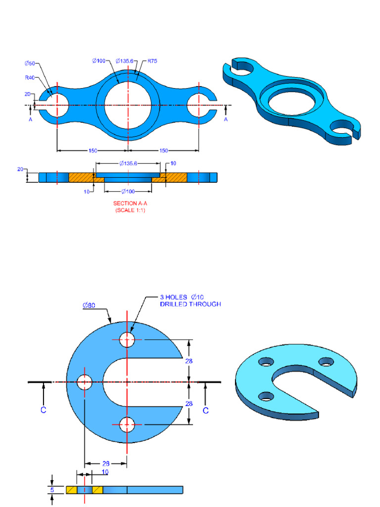 Exercice Autocad 2d + 3d | PDF