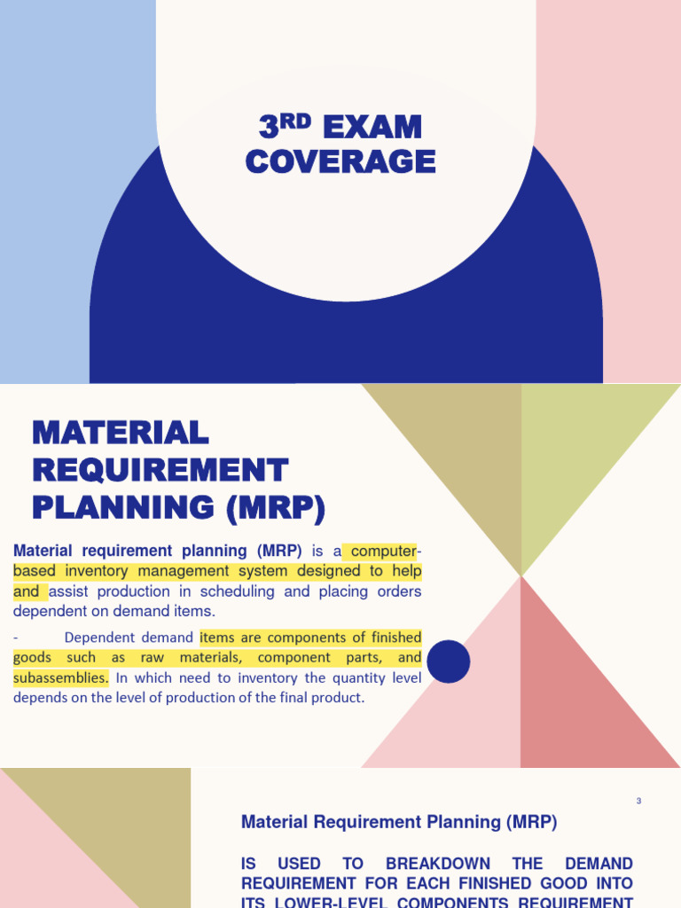 MRP Exam Coverage Guide | PDF | Business Process | Logistics