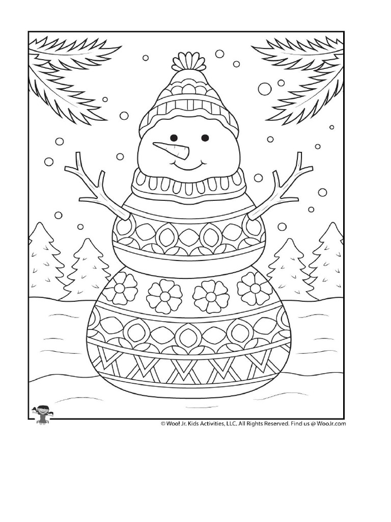 Snowman Printable Winter Coloring Pages - Woo! Jr. Kids Activities ...