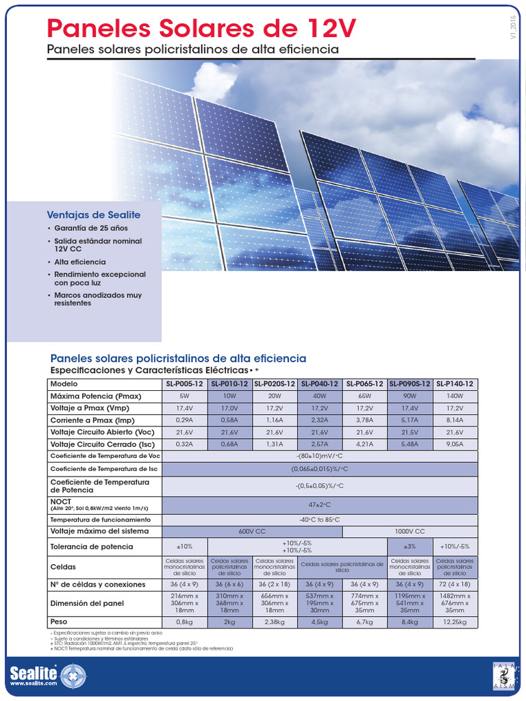 Paneles Solares de 12 Voltios | PDF | Panel solar | Energía solar