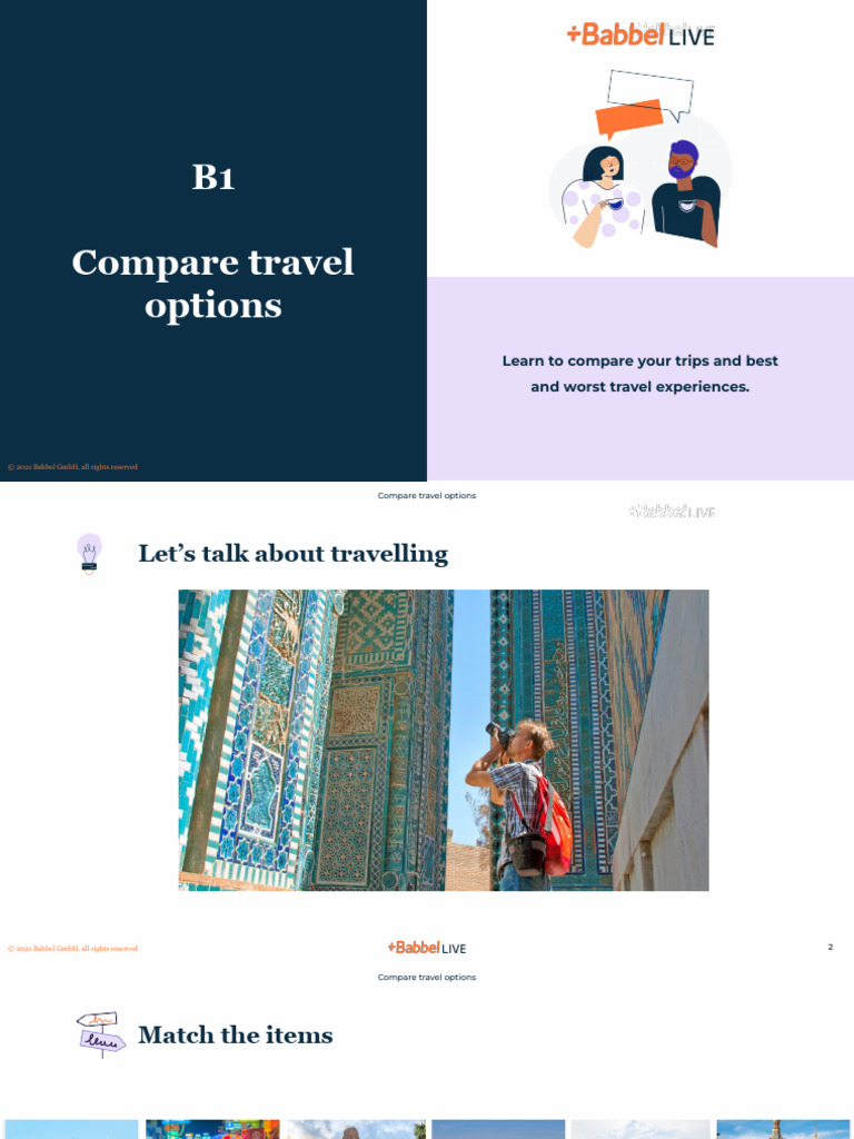 Travel Options Comparison Guide | PDF | Linguistics