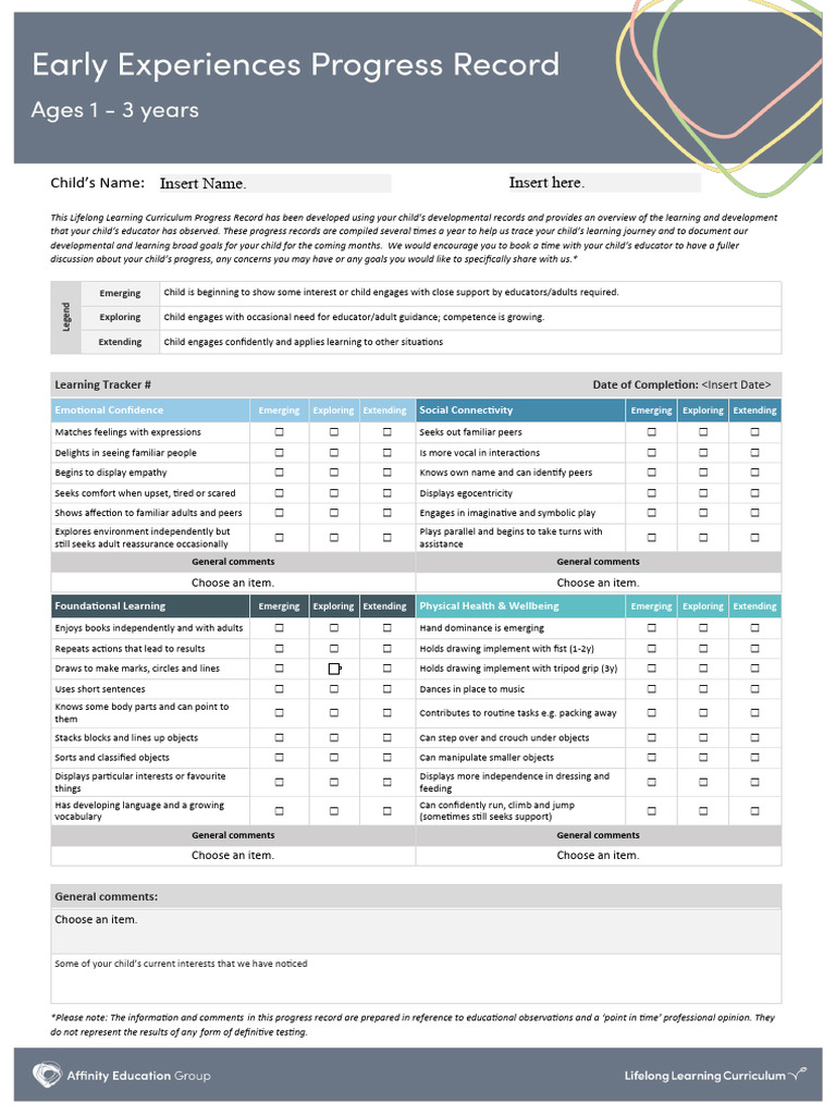 Child Development Progress Record | PDF | Learning | Psychological Concepts
