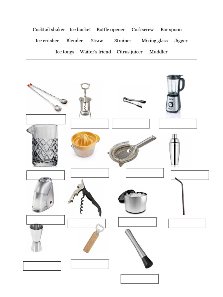 Cocktail worksheet | PDF