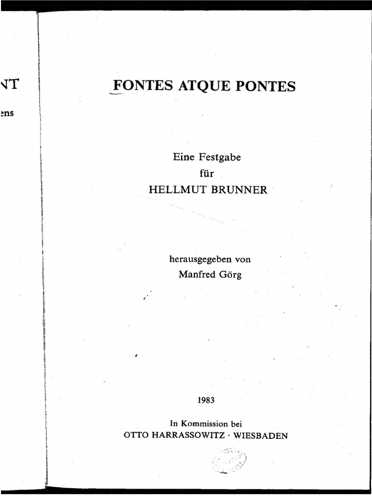 Fecht, G. - Die Israelstele Gestalt Und Aussage. Fontes Atque Pontes ...