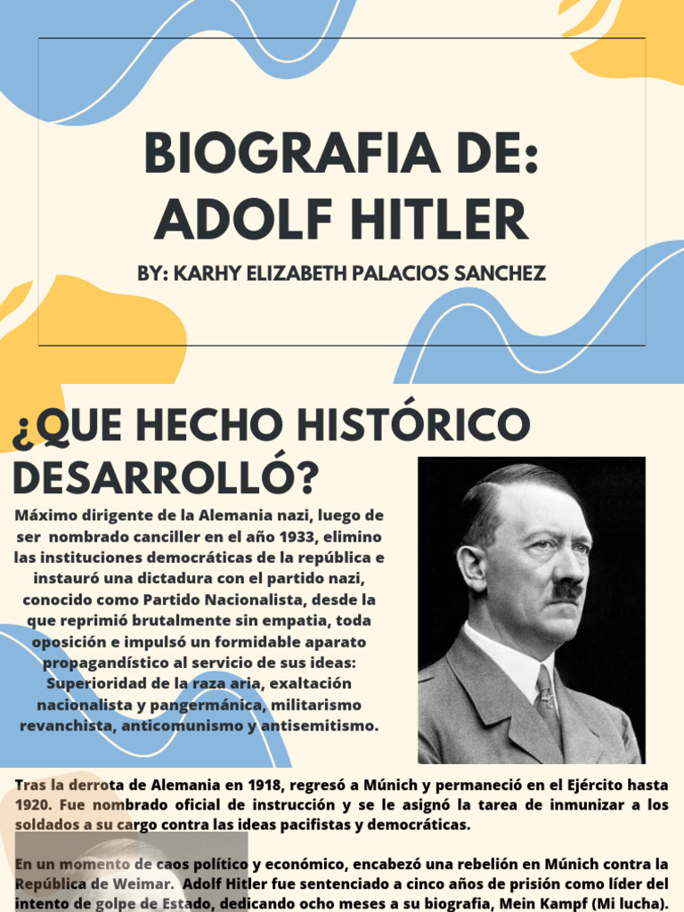 Biografía de Adolf Hitler: Dictador Nazi | PDF | Alemania nazi | Adolf Hitler