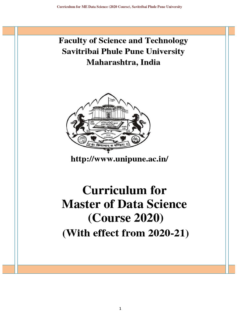 Curriculum For Master of Data Science (Course 2020) : (With Effect From 2020-21) | PDF | Apache ...