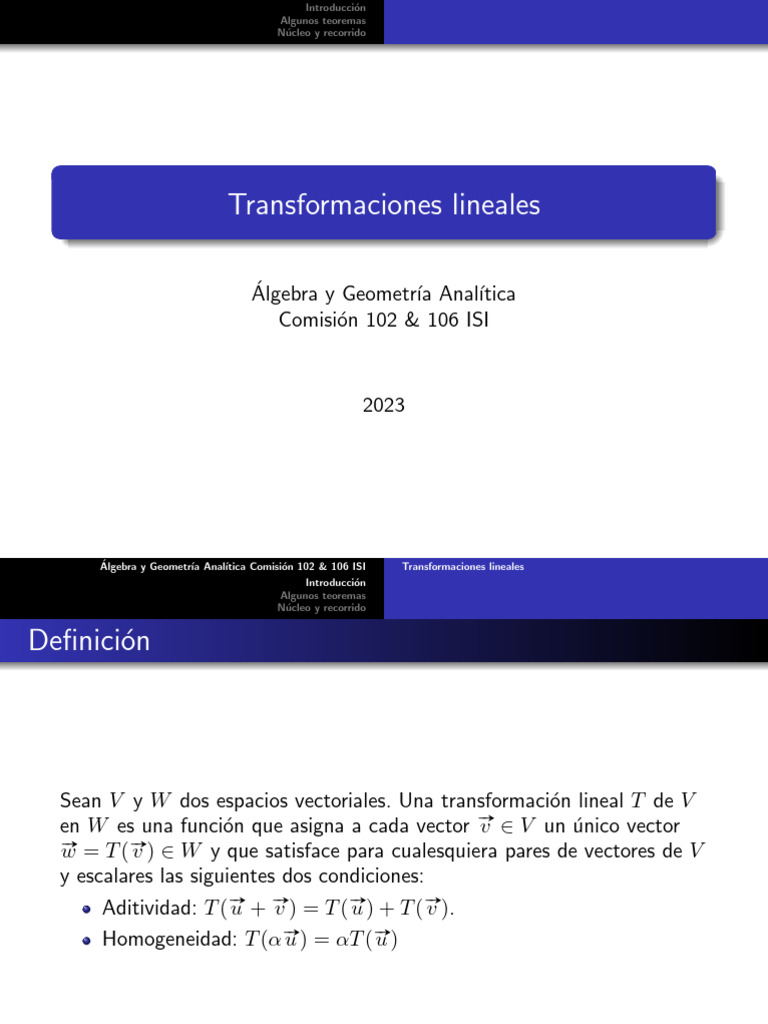 8 Transformaciones Lineales | PDF | Mapa lineal | Espacio vectorial