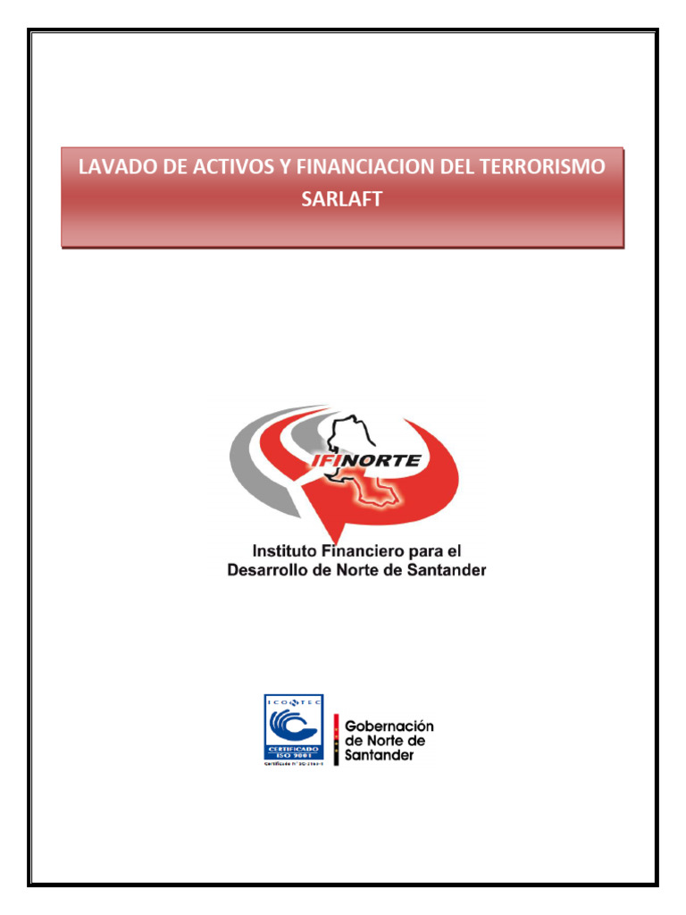 Manual Sarlaft | PDF | Riesgo | Lavado de dinero