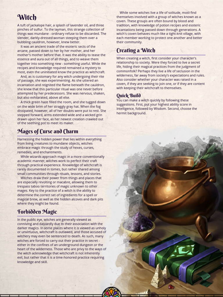 Witch (D&D 5e) - GM Binder | Download Free PDF | Witchcraft