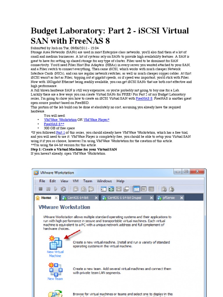 Budget Laboratory: Part 2 - Iscsi Virtual San With Freenas 8 | PDF | Network Interface ...