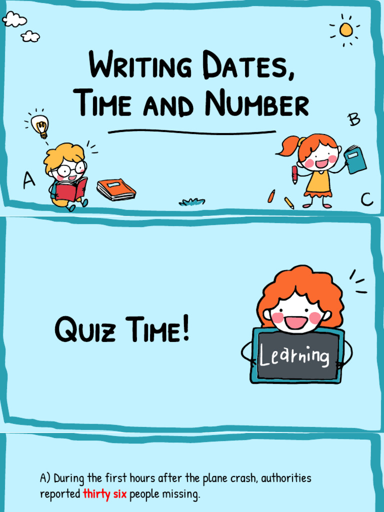 Writing Dates Numbers Measurements Quiz | PDF | Percentage
