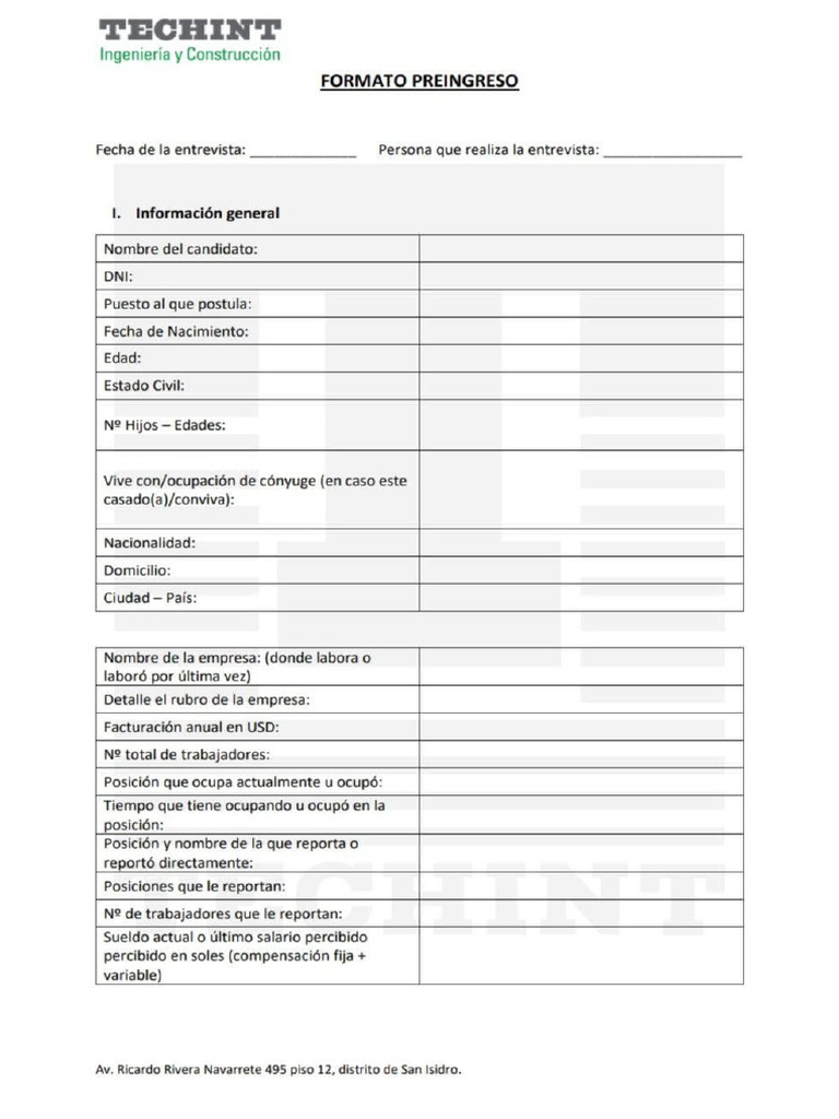 Techint Model 2 | PDF