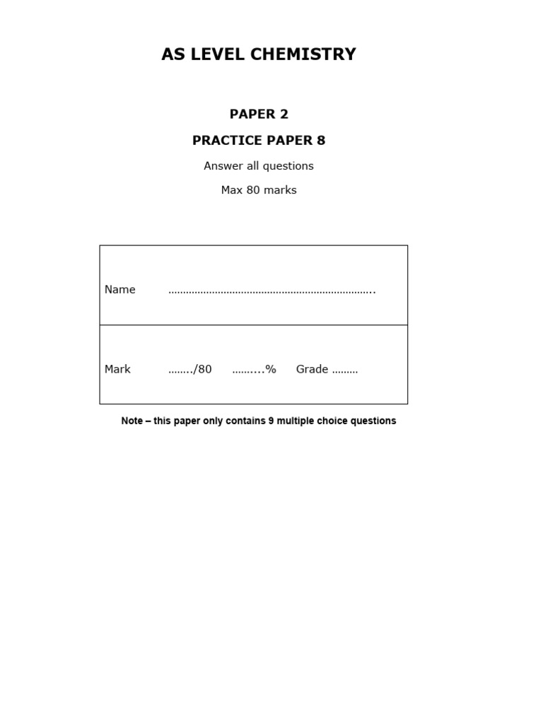 as-level_paper_2_pp8 | PDF | Chlorine | Methane