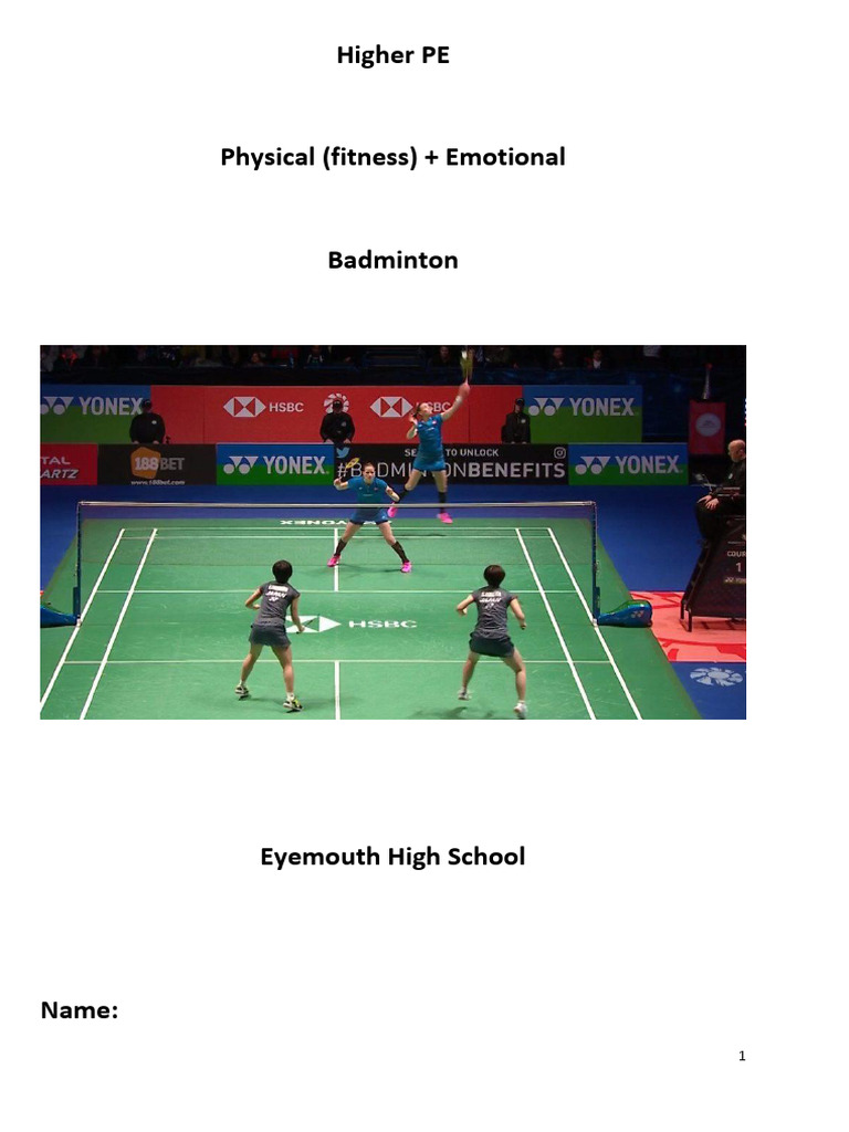Higher Badminton Booklet.158704975 | PDF | Physical Fitness | Psychology