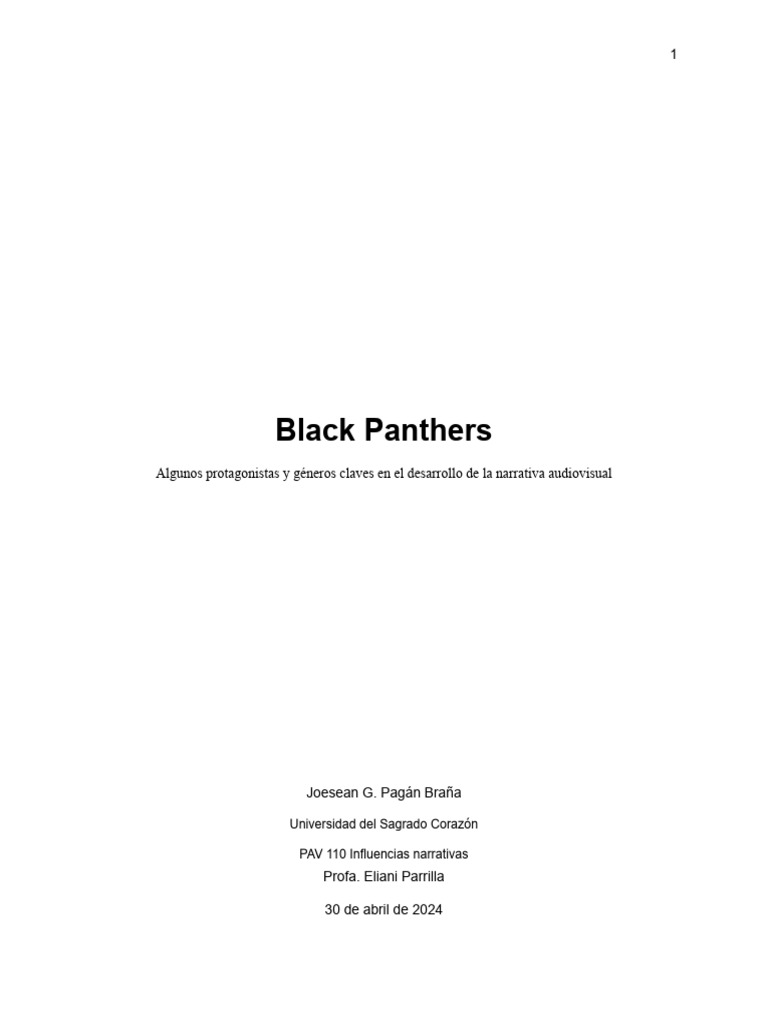 Black Panthers (Examen) | PDF | Fiesta de pantera negra
