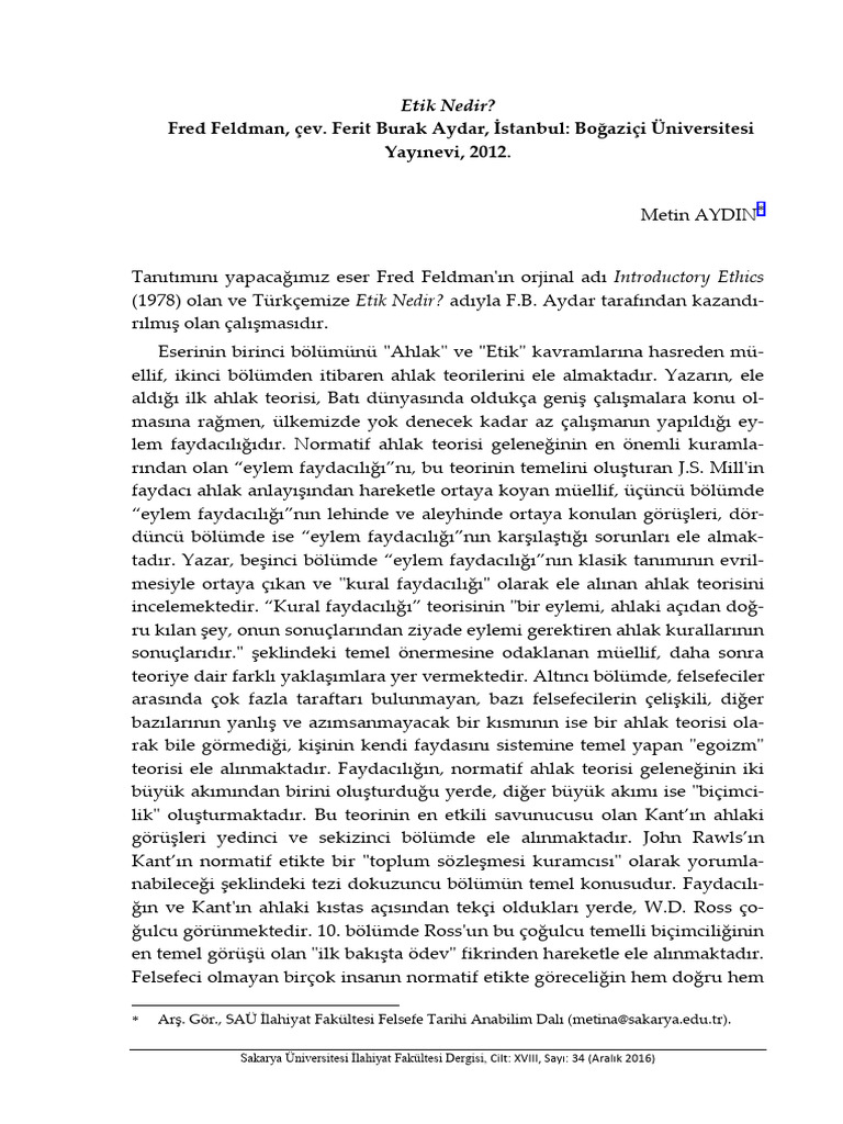 Etik Nedir | PDF