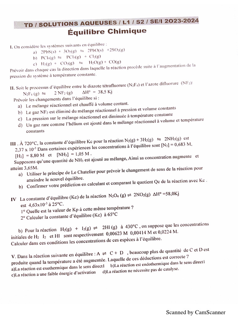 TD Solution Aqueuse s2 22-24 | PDF