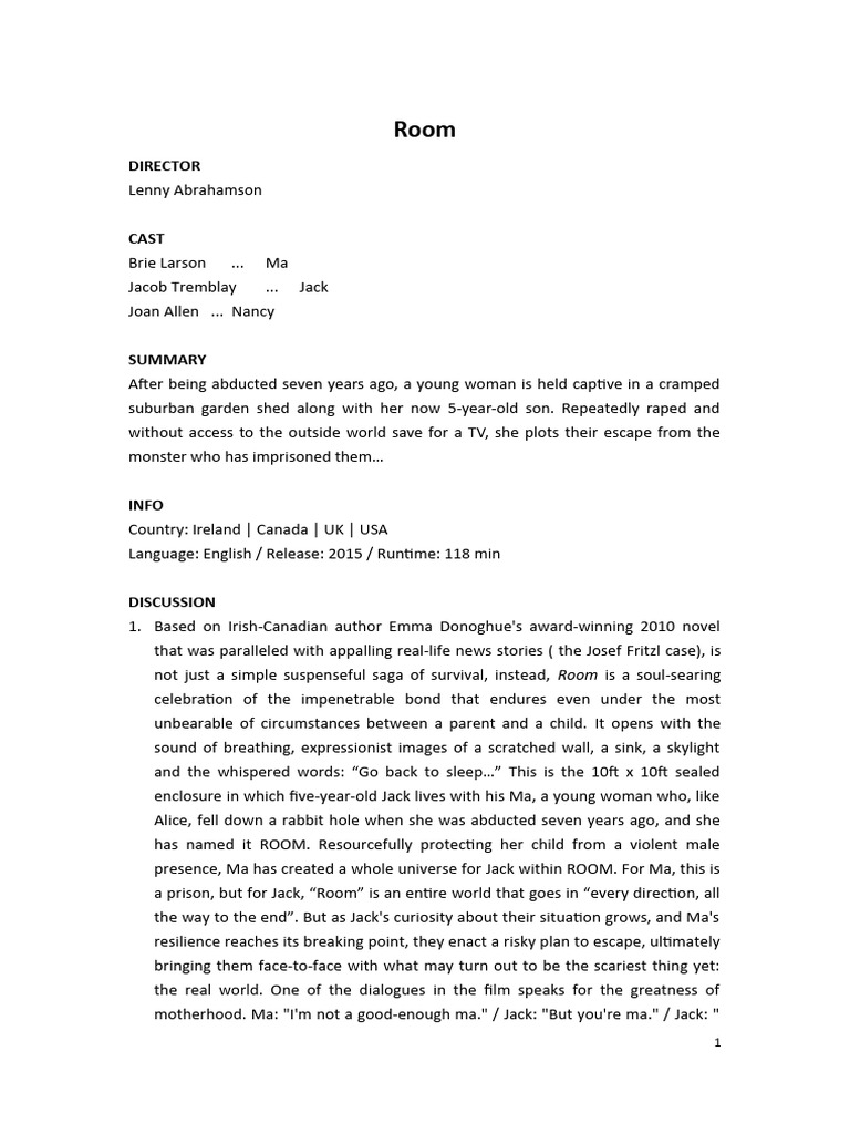 Room | PDF | Mystery, Thriller & Crime Fiction | Young Adult