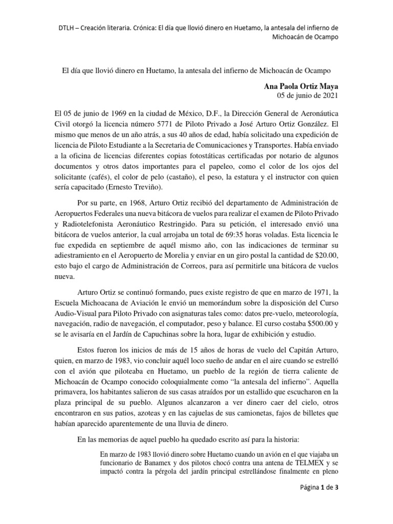 El Día Que Llovió Dinero | PDF | Viajes y turismo | Historia