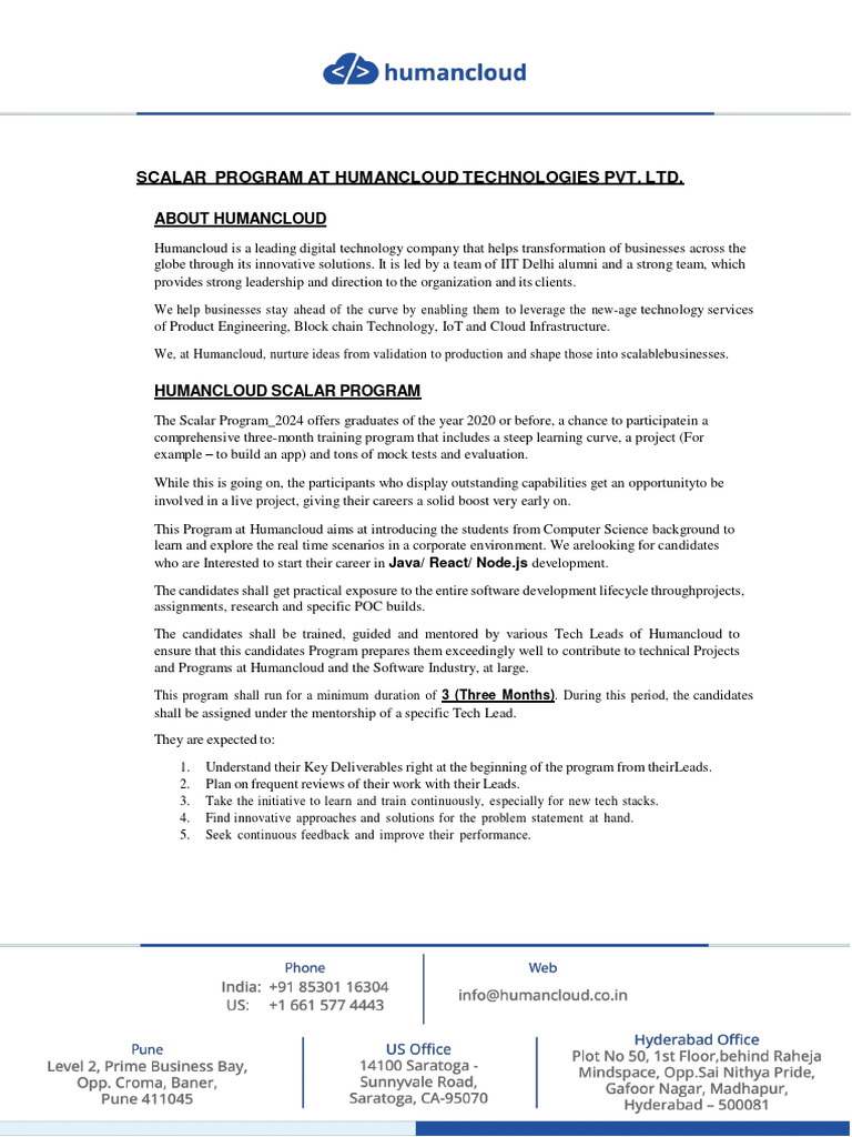 Humancloud Scalar 2024 | PDF | Mentorship | Computing