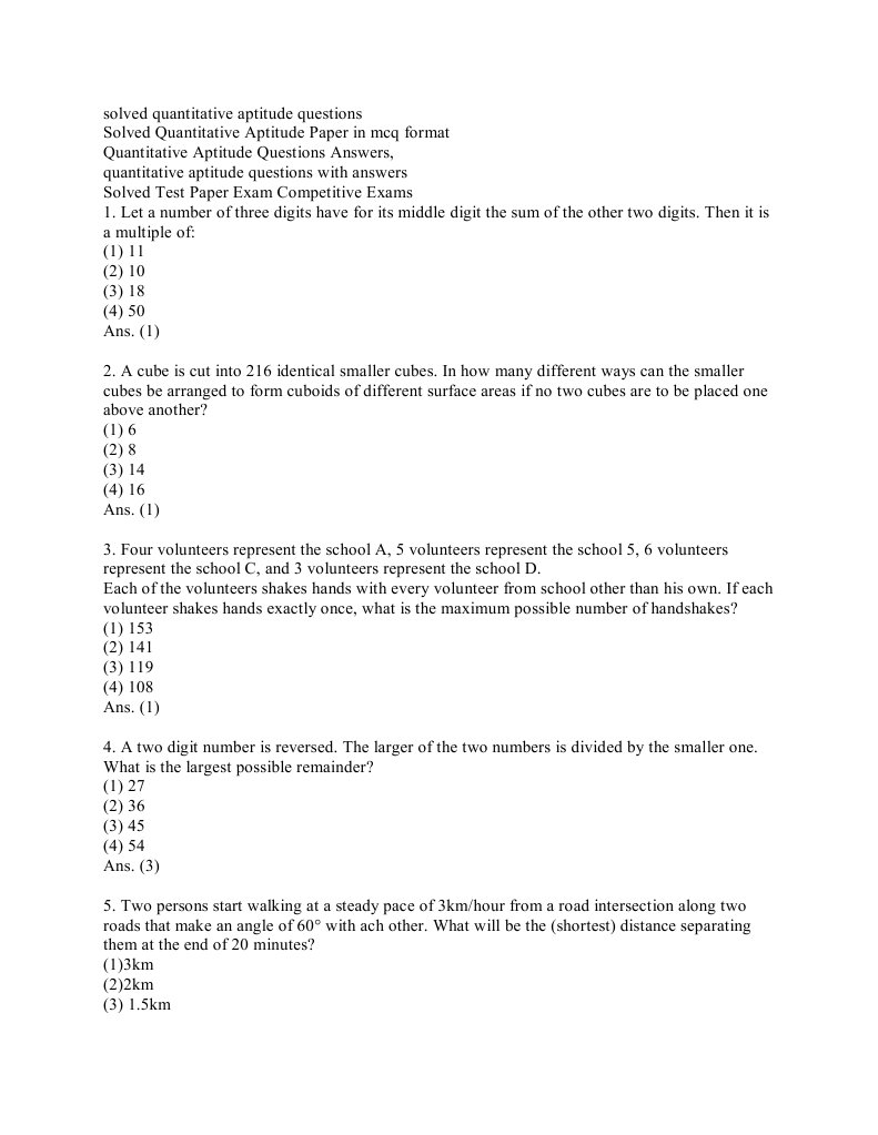 Solved Quantitative Aptitude Questions | Speed | Mathematics