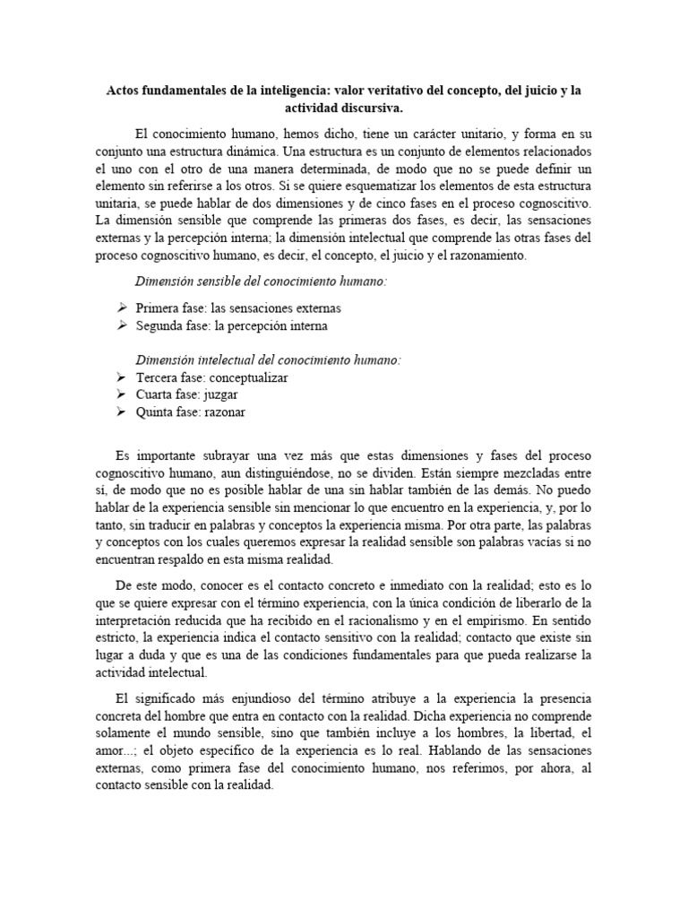 Las Características Del Conocimiento Sensible | PDF | Percepción ...