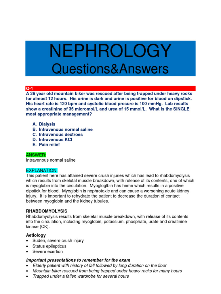 NEPHROLOGY | PDF | Kidney Disease | Urinary Tract Infection
