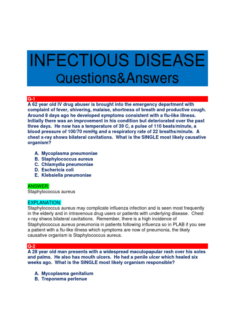 Infectious Disease | PDF | Pneumonia | Infection