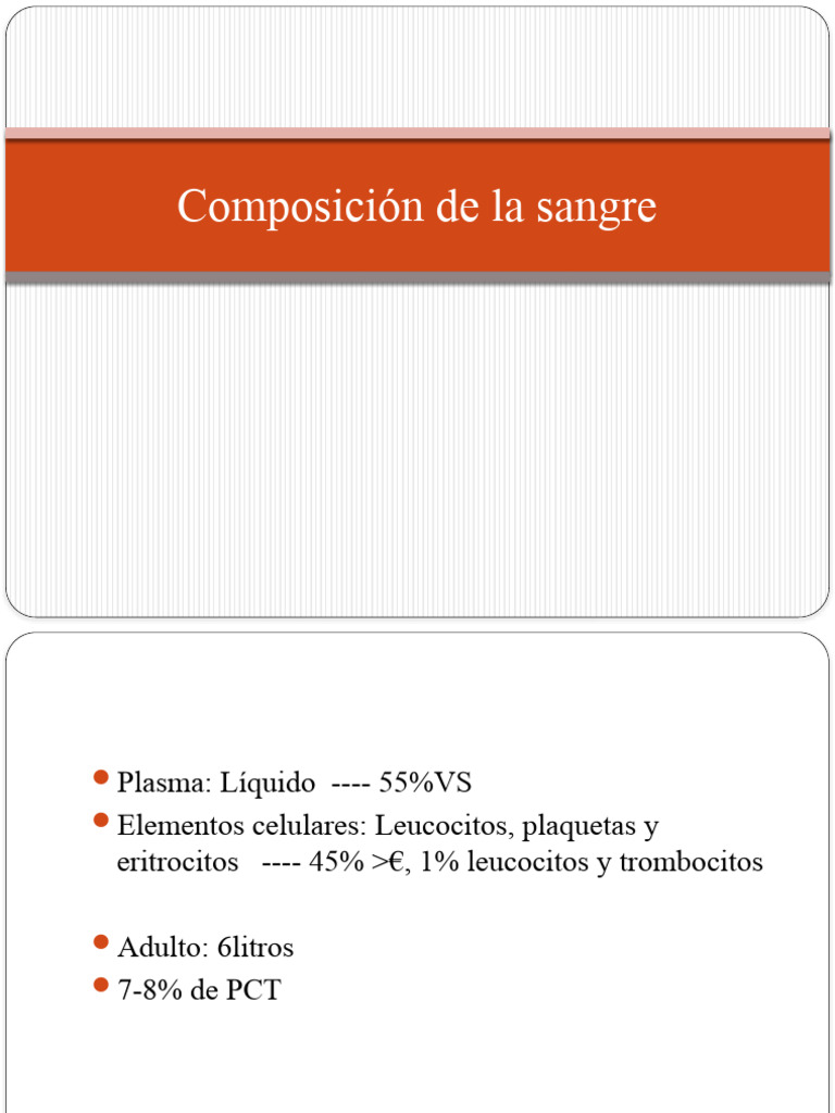 Composición de La Sangre-Morfología | Descargar gratis PDF | Sangre | Biología Celular