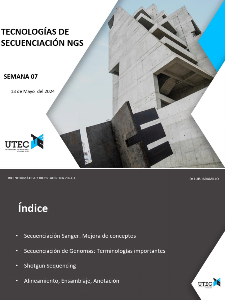 TEORIA 7 - BIOINFORMATICA - LUIS JARAMILLO | PDF | Secuencia ADN | Bioinformática