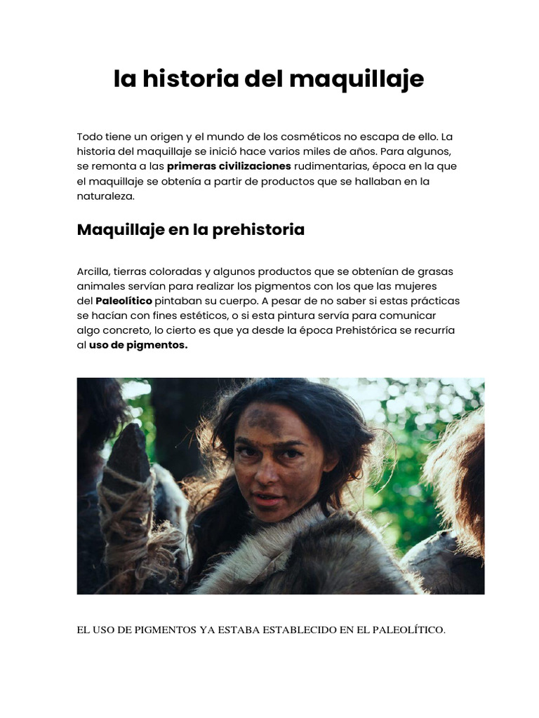 Historia del Maquillaje: De Egipto al Cine | PDF | Productos cosméticos ...