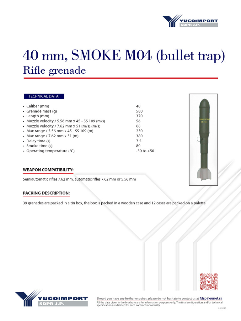 Rifle Grenade Smoke M04 With Bullet Trap | PDF