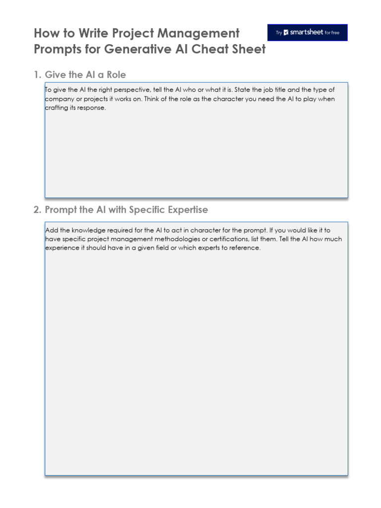 Project Management AI Prompt Guide | PDF | Artificial Intelligence ...