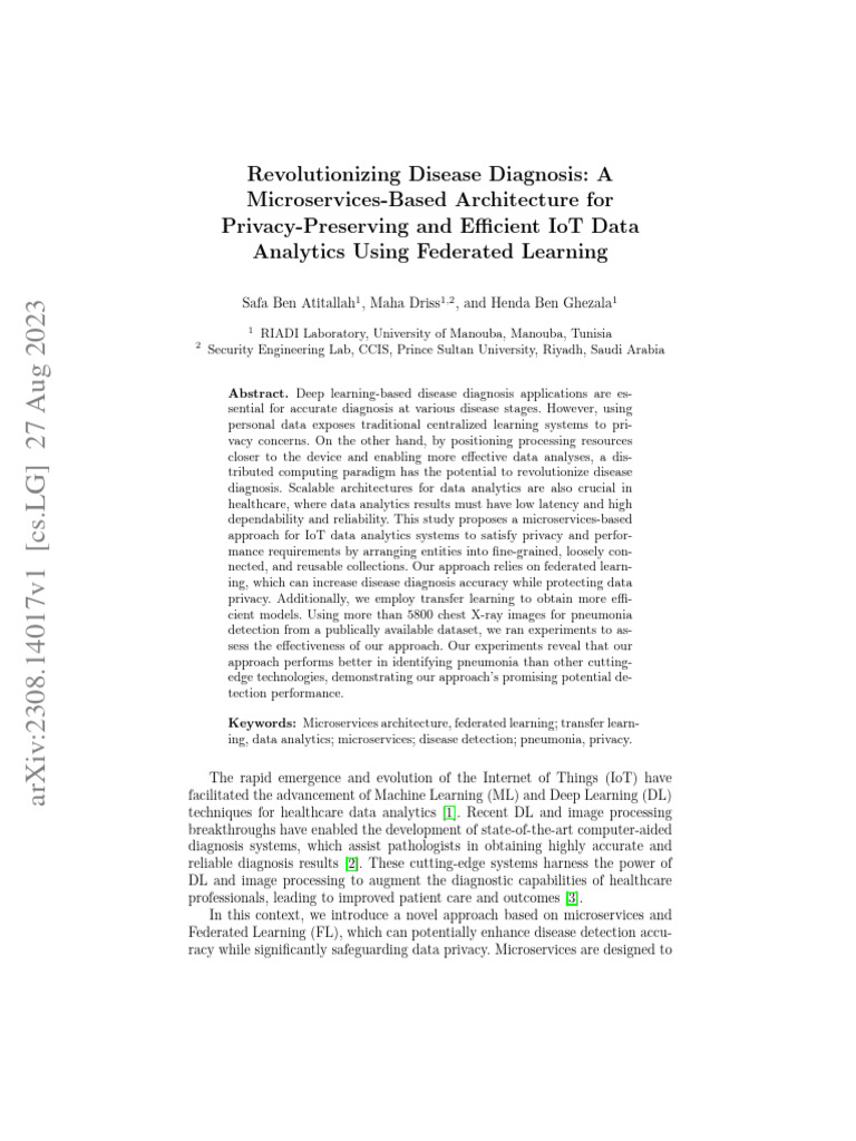 Revolutionizing Disease Diagnosis A Microservices | PDF | Computing | Computer Science